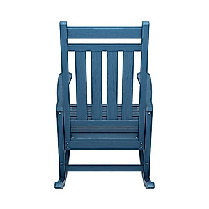 SERWALL Oversized Rocking Chair, Outdoor Rocking Chair for Adults, All Weather Resistant Porch Rocker for Lawn Garden, Blue