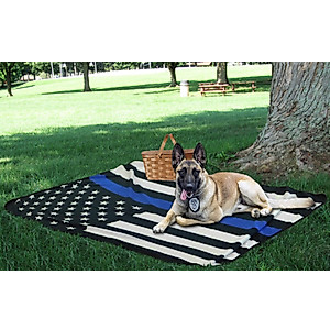 Infinity Republic - Thin Blue Line Soft Fleece Throw Blanket - 50x60 Perfect for Living Rooms, bedrooms, Kids' Rooms, Outdoors!