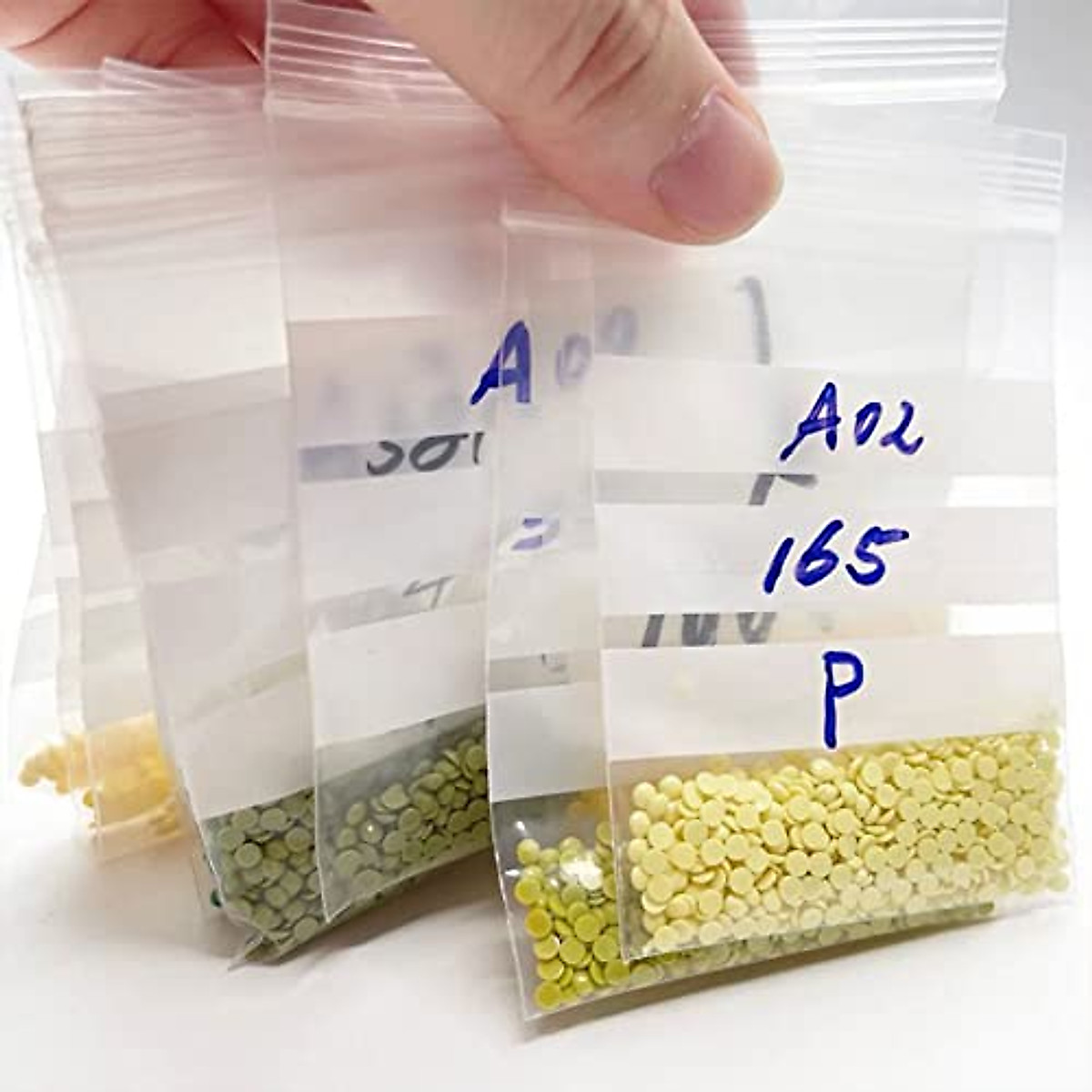 Diamond Painting Tool,100pcs/lot Diamond Sticker Storage Bag Clear Plastic Writable Diamond Art Storage Container Reclosable Self Sealing Accessories