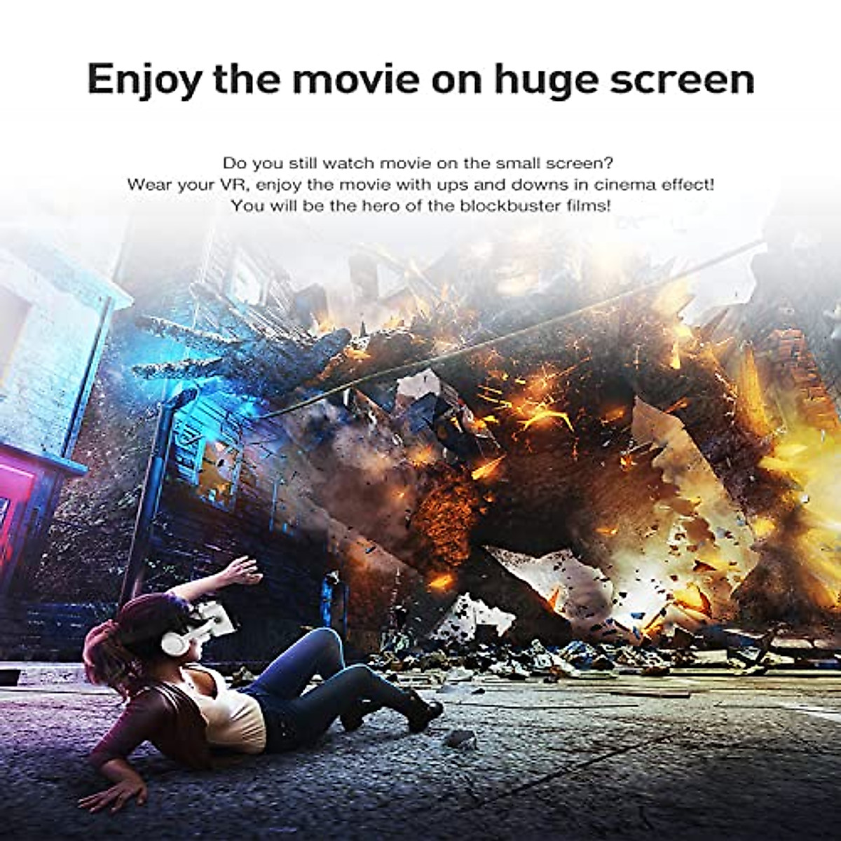 VR SHINECON Virtual Reality VR Headset 3D Glasses Headset Helmets VR Goggles for TV, Movies & Video Games Compatible iOS, Android &Support 4.7-6.53 inch with Remote Control