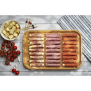 Bamboo Serving Platter Tray Cheese Charcuterie Decorative Bathroom Kitchen Dish Eco-Friendly Wood (Mini Small Medium, Natural Bamboo)