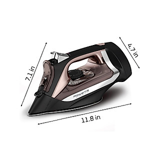Rowenta DW2459 Access Steam Iron with Retractable Cord and Stainless Steel Soleplate, Black Large
