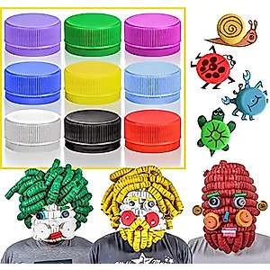 Motbach 200Pcs Plastic Bottle Caps for DIY Craft Environmental Protection and Development of Children’s Intelligence (Mixed Color)