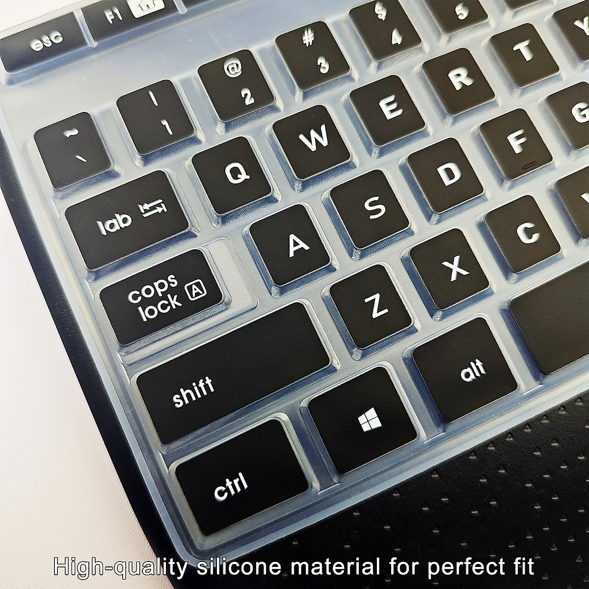 Premium Ultra Thin Silicone Full-Sized Keyboard Protector,Compatible with Logitech MK345 Wireless Keyboard, Waterproof Dustproof Keyboard Skin (Black)
