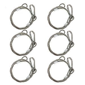 SMTUNG 31.5'' Fall Prevention Safety Cables Stainless Steel Security Rope for Party Lights DJ Light Stage Lighting 176lb Load Capacity (6pcs 0.16in 4mm)