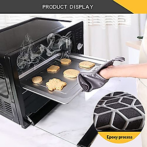 NAVITHOUS Oven Mitts and Pot Holders Sets 6pcs, Thick Cotton Oven Gloves High Heat Resistant 500℉with Extra Long Oven Mitts and Hot Pads Potholders with Non-Slip Silicone Surface for Cooking Baking