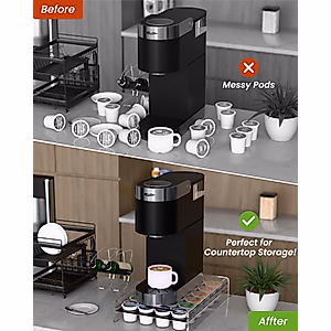 K Cup Holder - Coffee Pod Holder Storage Drawer for Coffee Capsule, Stand for Coffee Maker, Coffee Bar, Kitchen Organizer