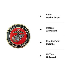 United States Military Marine Corps Metal Auto Decal Emblem, 4 Inch