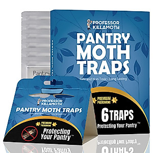 Professor Killamoth Pantry Moth Traps 6 Pack | New Blue Design | Child and Pet Safe | Premium Attractant