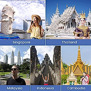 5GB 30 Days Asia SIM Card for Singapore, Malaysia, Thailand, Vietnam, Indonesia, 4G High-Speed Network, 3 in 1 Data Only Sim Card, Standrd/Micro/Nano