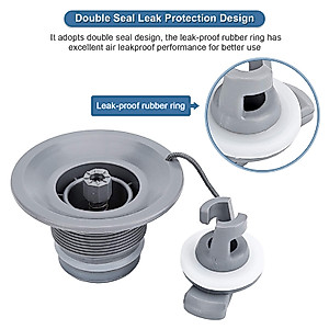 Yosoo Health Gear Inflatable Boat Valve, Boat Air Valve with Double Seal Leak, Boat Gas Valve Replacement, PVC Boat Valve for Inflatable Boats River Rafts and Kayaks (Gray)