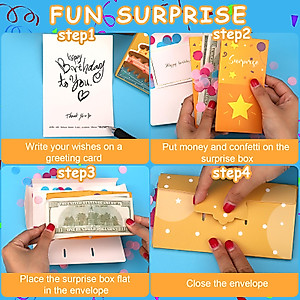 BABORUI Pop Up Birthday Card with Confetti, Happy Birthday Surprise Gift Box Explosion for Money, Cash Birthday Surprise Box for Women/Men/Girls/Boys