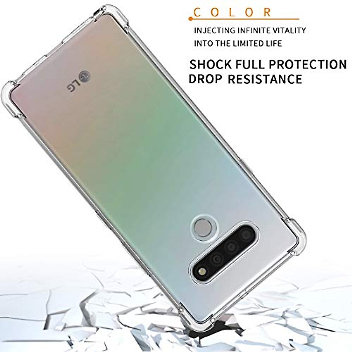 Osophter for LG Stylo 6 Case Clear Transparent Reinforced Corners TPU Shock-Absorption Flexible Cell Phone Cover for LG Stylo 6(Clear)