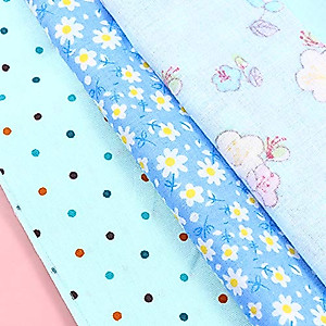 EXCEART 9pcs Cotton Fabric Quilting Patchwork Fabric Square Sewing Craft Fabric Printed Fabric Bundle with Scissors for Sewing Quilting Handmade DIY Crafts (Mixed Color 50x50cm)