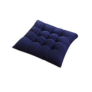 cdar Chair Cushion with Ties for Dining Chairs - Memory Foam Non Slip Kitchen Chair Pad and Dining Seat Cushion with Machine Washable Cover - Purple Navy Blue