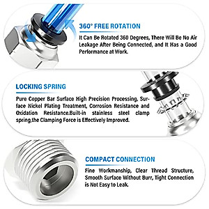TAILONZ PNEUMATIC Male Straight 3/8 Inch Tube OD x 3/8 Inch NPT Thread Push to Connect Fittings PC-3/8-N3 (Pack of 10)