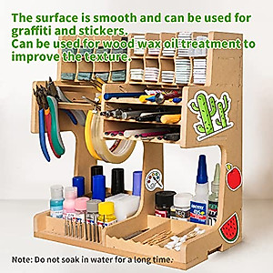 Bucasso Model Paint Rack, Model Tool Storage Rack, MDF Material, Wooden Paint Organizer, Brush Storage, Dedicated Paint Rack, Brush/Tool Holder, Suitable for Tamiya GSI AV Paints and Model Tools, GK1