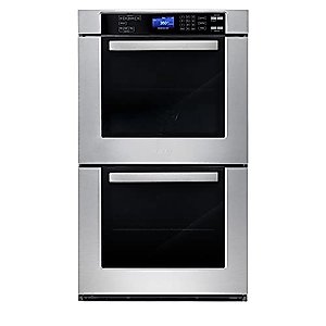 COSMO COS-30EDWC 30 in. Haven Collection Double Electric Wall Oven, True Convection, Blue Porcelain, Self Cleaning in Stainless Steel