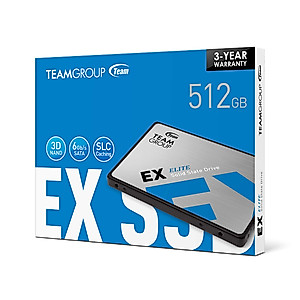 TEAMGROUP EX2 512GB 3D NAND TLC 2.5 Inch SATA III Internal Solid State Drive SSD (Read/Write Speed up to 550/520 MB/s) Compatible with Laptop & PC Desktop T253E2512G0C101