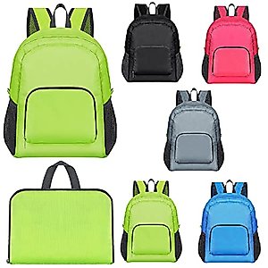 5 Pack Foldable Backpacks Bulk Lightweight Travel Book Bag Camping Backpack Packable Handy Daypack Waterproof Portable Hiking Backpack for School Student Outdoor Indoor Sports Boys Girls