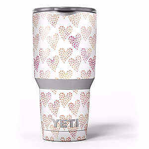 Design Skinz The Tiny Pink and Yellow Hearts of a Whole - Skin Decal Vinyl Wrap Kit Compatible with The Yeti Rambler Cooler Tumbler Cups