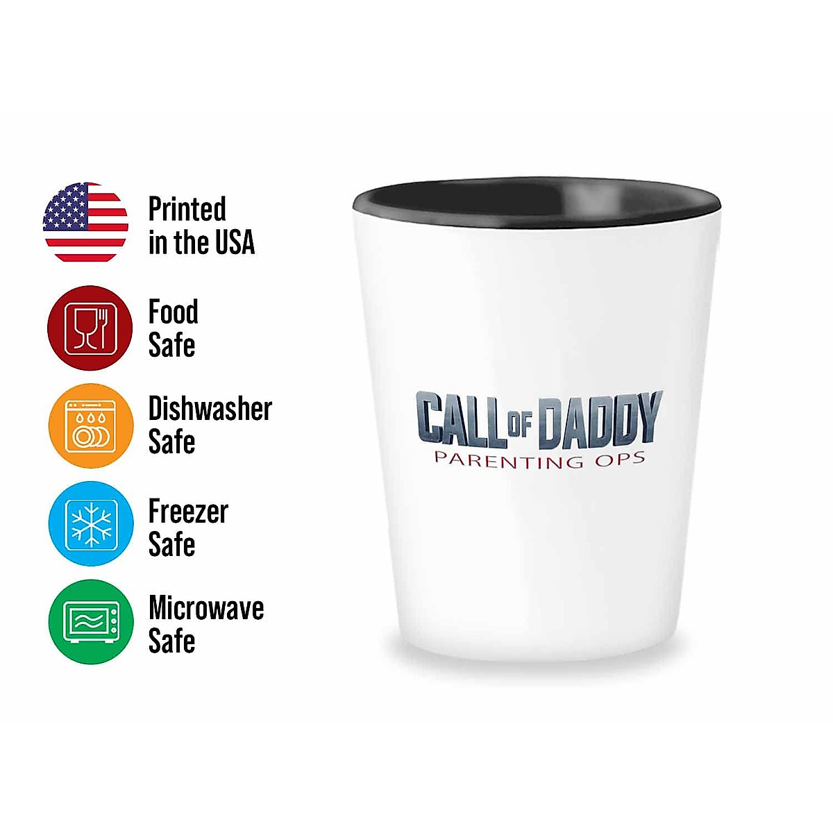 Father's Day Shot Glass 1.2oz - Call Of Daddy Parenting Ops - Awesome Birthday Gamer Dad Best Fathers Day