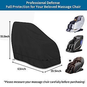STARTWO Dustproof Thickened Massage Chair Cover Waterproof Zero Gravity Armchair Covers 420D Oxford Cloth Game Recliner Protective,Fits RealRelax Most brands of Massage Chairs(Black 63*39.5*55.5 in)