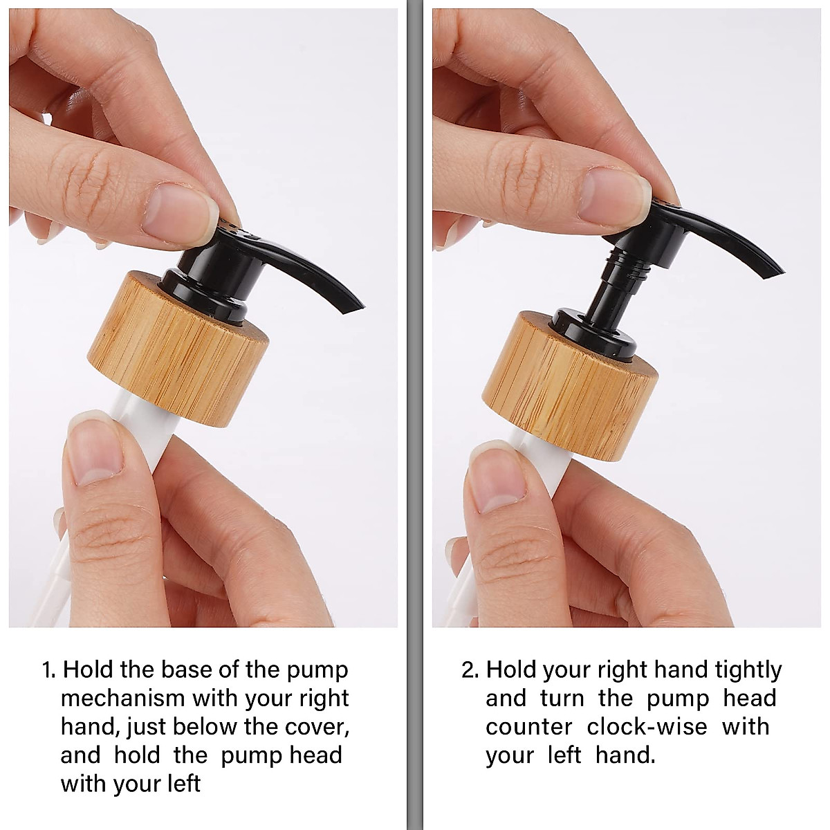 Little World Soap Dispenser for Kitchen, Stainless Steel Pump and Wood Tray, Bathroom Decor Dispenser for Foaming Hand Soap, Dish Soap and Lotion, Black & Black