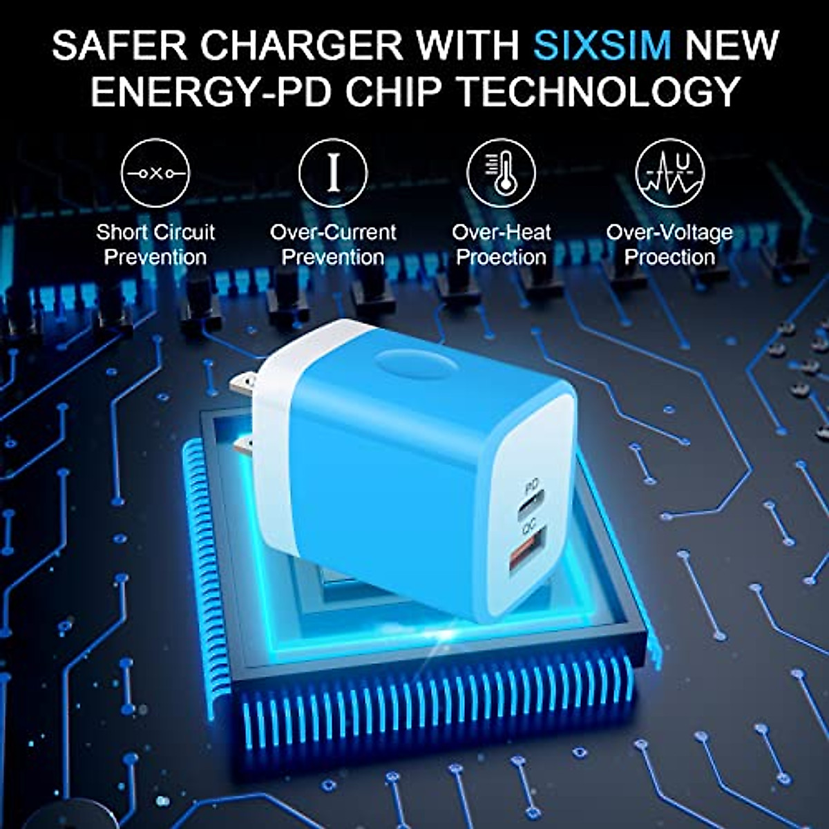 USB C Wall Charger, 2-Ports 20W USB A and USB C Charger Block [PD/QC 3.0], 3Pack USB-C Power Wall Plug Adapter Brick for iPhone 14/13/12/Pro/11/Pro Max/Mini, iPad/Pro, AirPods, Pixel, Samsung Galaxy