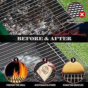 Easy Function Wood Grill Scraper - Wooden BBQ Grill Brush Cleaner Alternative - Enjoy Safe & Bristle Free Barbecue