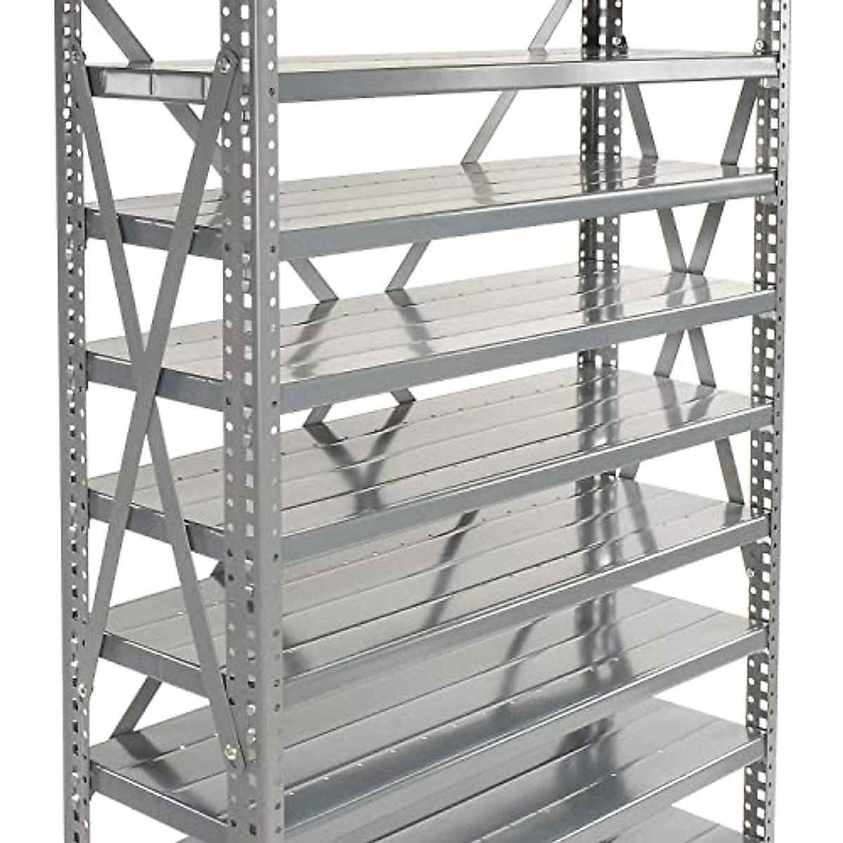 Global Industrial 13 Shelf Steel Shelving with (60) 4" H Plastic Shelf Bins, Green, 36x12x72