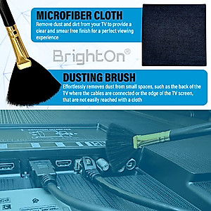 BrightOn Cable & Care Package for All Samsung TVs. Contains 8K HDMI 2.1 HDR Cable 8K@60Hz/4K@120Hz | CAT 7 Super High Speed Cable | Dusting Brush & Microfiber Cloth