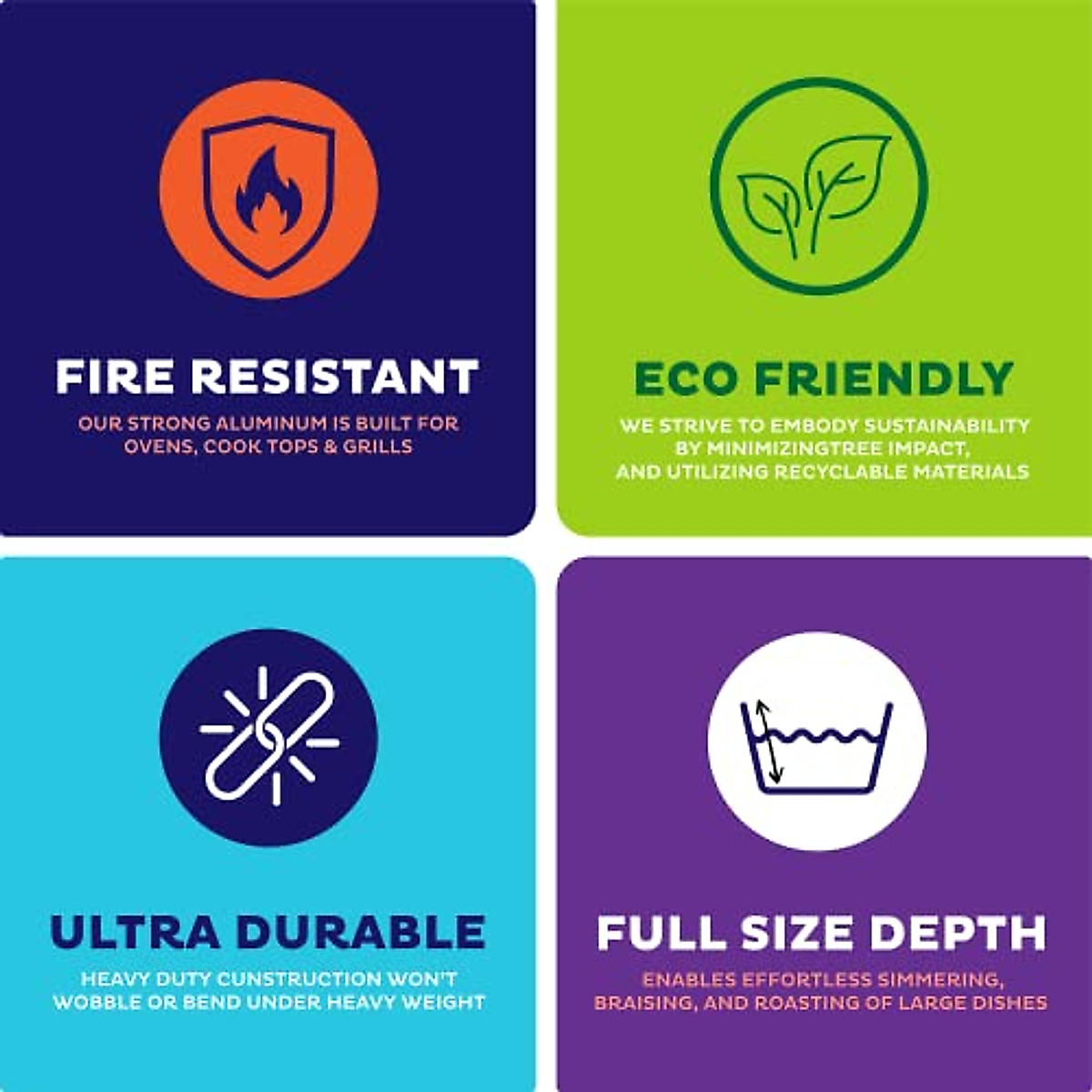 10-Pack Large Aluminum Steam Pans with Lids - 21x13, Heavy Duty for Roasting, Cooking, Warming Food,Silver