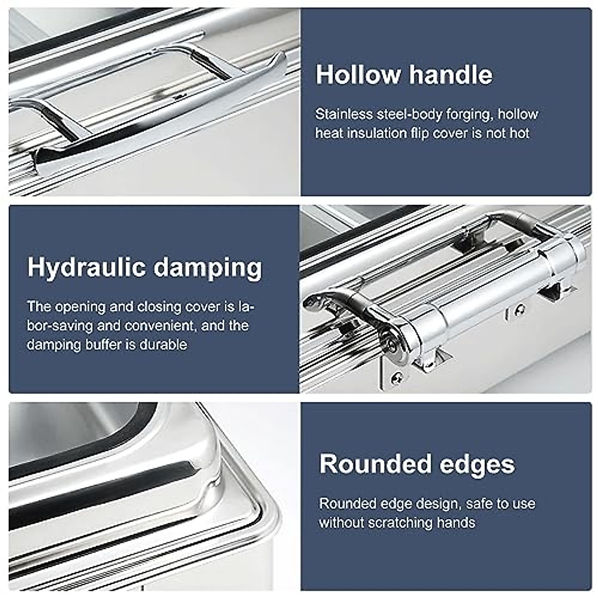 9L Food Warmers for Parties Electric, Stainless Steel Electric Chafing Dish, Party Warming Trays - Adjustable Temperature + Hot Plate Electricgn(Size:1 Grid)