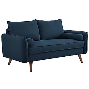 Modway Revive Contemporary Modern Fabric Upholstered Loveseat In Azure