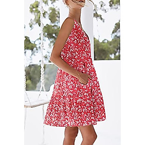 nclook Womens 2025 Summer Casual Dress Sweet Cute V Neck Sleeveless Mini Dresses with Pockets