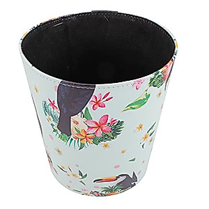 Homoyoyo Vintage Decor Vintage Decor Office Garbage Cans Wastepaper Basket Creative European-Style Luxury Leather Trash Can Storage Bin Vintage Decor Office Garbage Cans Office Garbage Cans