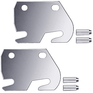 PAGOW 2Pcs #10 Hook Plates, Universal Bed Rail Hook Plates Frame Bracket Headboard Footboard with Pin Replacement Wooden Bed Parts or New Bed Constructions