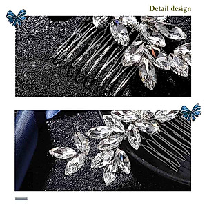 Latious Crystal Bride Wedding Hair Comb Silver Rhinestone Bridal Hair Clip Sparkly Hair Piece Gem Hair Accessories for Women and Girls (Silver)