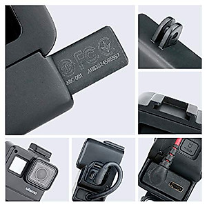 V2 Housing Case Vlogging Frame with Microphone Cold Shoe Mount Compatible for GoPro Hero 7 6 5 Mic Audio Adapter Action Camera Accessories