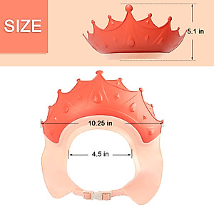 Duyymtsia Baby Shower Cap for Toddler, Silicone Toddler Shower Cap for Washing Hair Adjustable Bath Visor Kids Cute Crown Shower Hat (Pink)