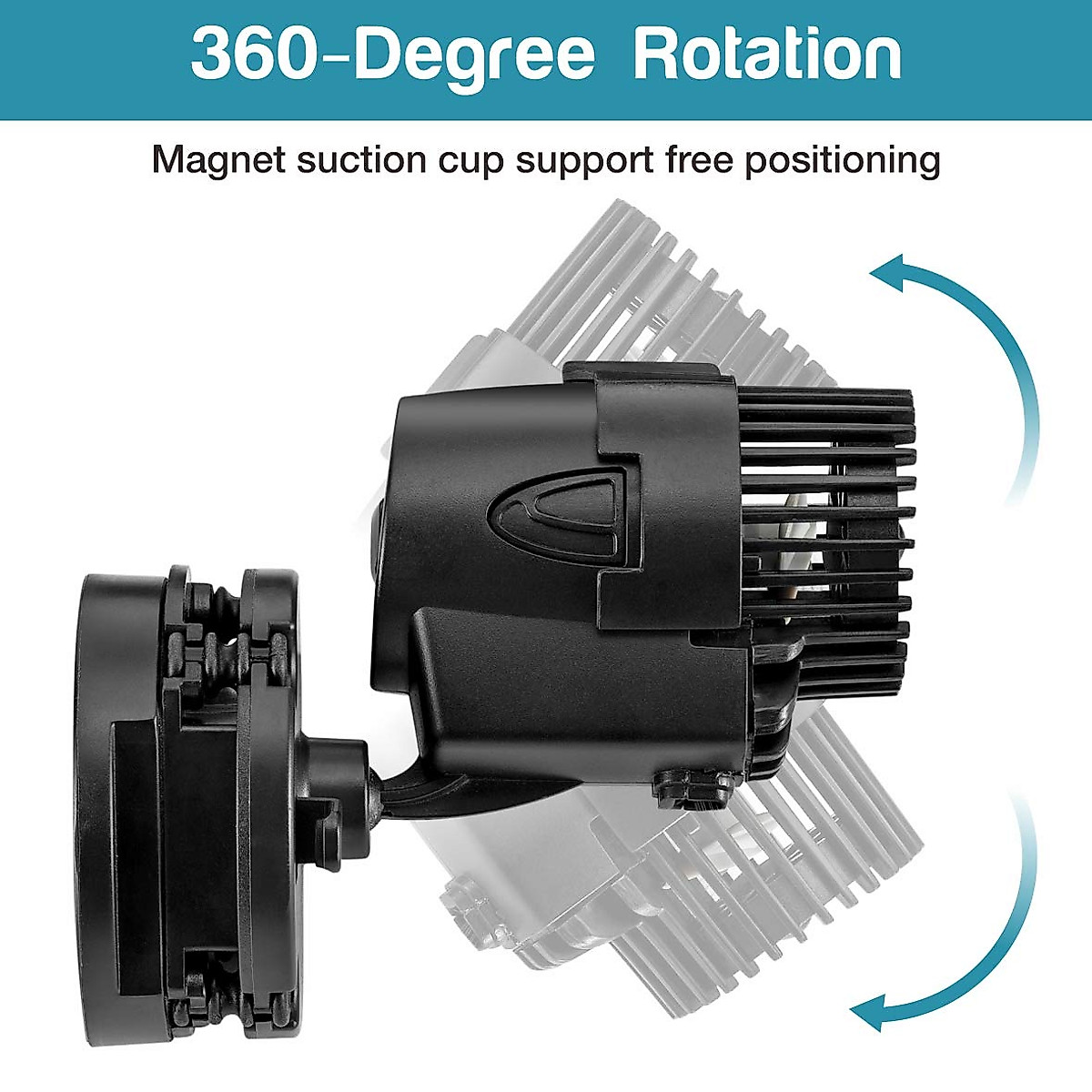 AQQA Wave Maker Pump, 530GPH Aquarium Circulation Pump 360 Degree Rotatable Submersible Powerhead Pump with Magnet Suction Base for Marine and Freshwater Aquariums（3W)