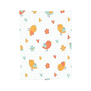 Throw Blanket 50x60 Inch,Bird Texture Cute Flannel Soft Cozy Fluffy Throw Blankets and Warm Throws for Adults in Couch Sofa Bed 60x50 Inch