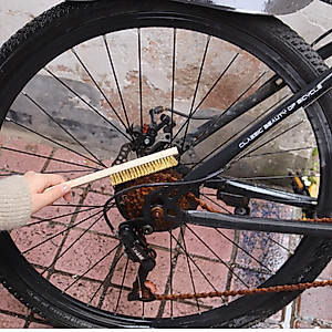 MAXMAN Brass Brush, Soft Brass Bristle Wire Brush for Cleaning Metal Rust, Welds, Home and Kitchen, Wire Scratch Brushes with 10" Beechwood Handle