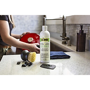 Lodge EC6D13 Enameled Cast Iron Dutch Oven, 6-Quart, Oyster White and Enameled Cast Iron & Ceramic Stoneware Care Kit