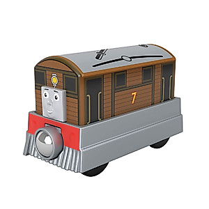 Thomas & Friends Wood Toby push-along train engine for toddlers and preschool kids ages 2 years and up