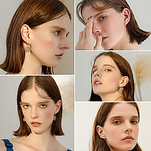 Magitaco 15Pcs 20G Surgical Steel Nose Rings Hoop Nose Ring Studs L Shape Screw Nose Studs Nose Piercing Nose Pins Nose Rings for Women Men