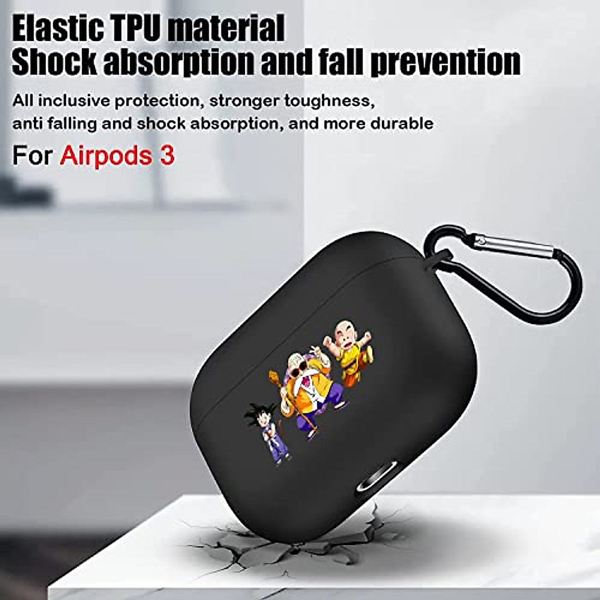 Anime Pattern Designed for AirPods 3rd Case Cover 2021,Cute Anime Soft TPU Shockproof for AirPods 3 Protection Case Cover with Keychain,Gift for Boys and Girls (Anime 03)