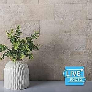 Art3d 102-Piece Peel and Stick Wall Tile for Kitchen Backsplash, Bathroom, Fireplace, 3in. × 6in. Stick on Subway Tile Stone Beige