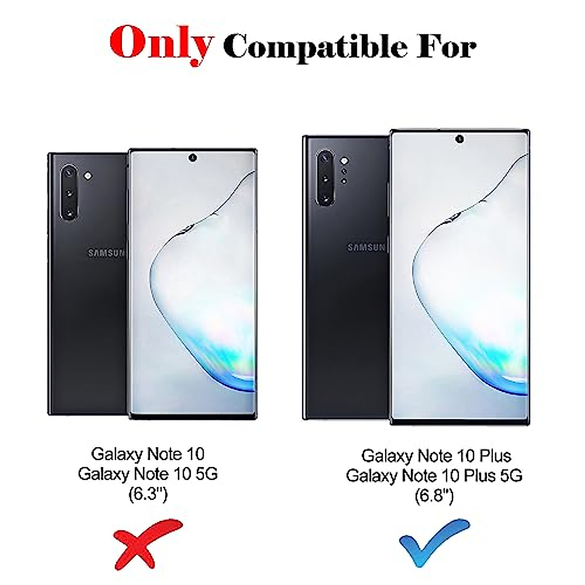 KKEIKO Case Compatible with Samsung Galaxy Note 10 Plus/Galaxy Note 10 Plus 5G, PU Leather Wallet Case for Women Men, Magnetic Flip Cover with Card Holder for Samsung Note 10 Plus, Red